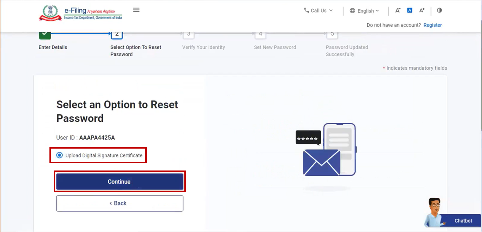 How to reset your password - Free Tax Filer